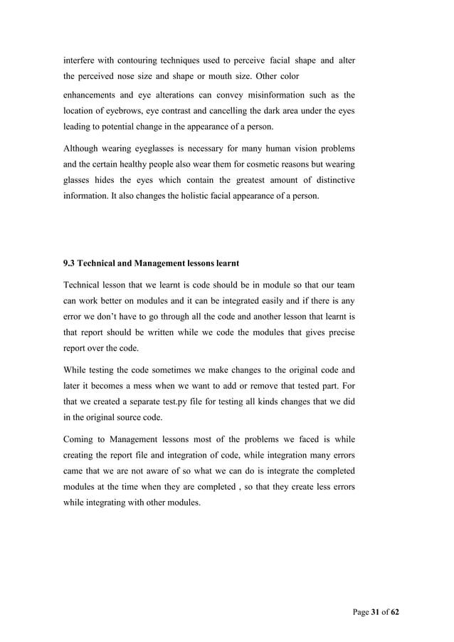 project report face recognition attendance system | PDF