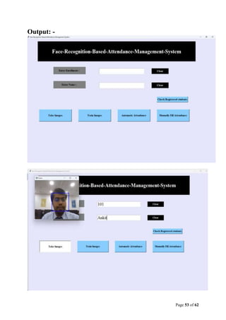project report face recognition attendance system | DOCX