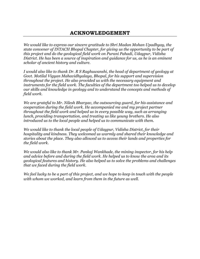 Geological Field Work Report.pdf | Geology | Science