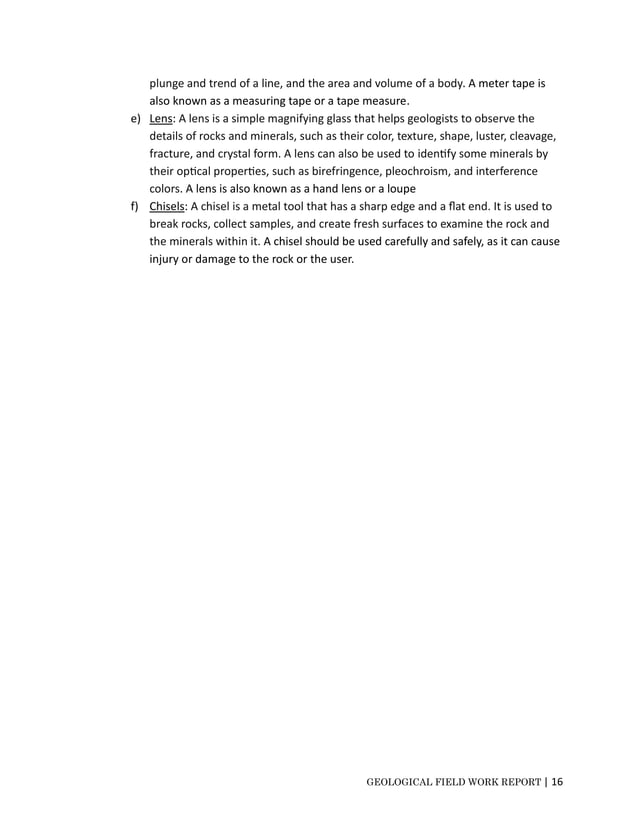Geological Field Work Report.pdf | Geology | Science