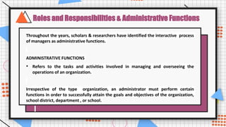 Roles, Responsibilities and Administrative Functions | PPTX