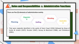 Roles, Responsibilities and Administrative Functions | PPTX