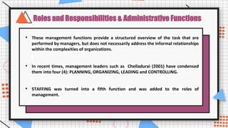 Roles, Responsibilities and Administrative Functions | PPTX