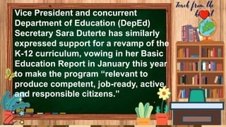 Arroyos K-10 Plus Two Bill, Revamp of the K-12 Curriculum | PPTX