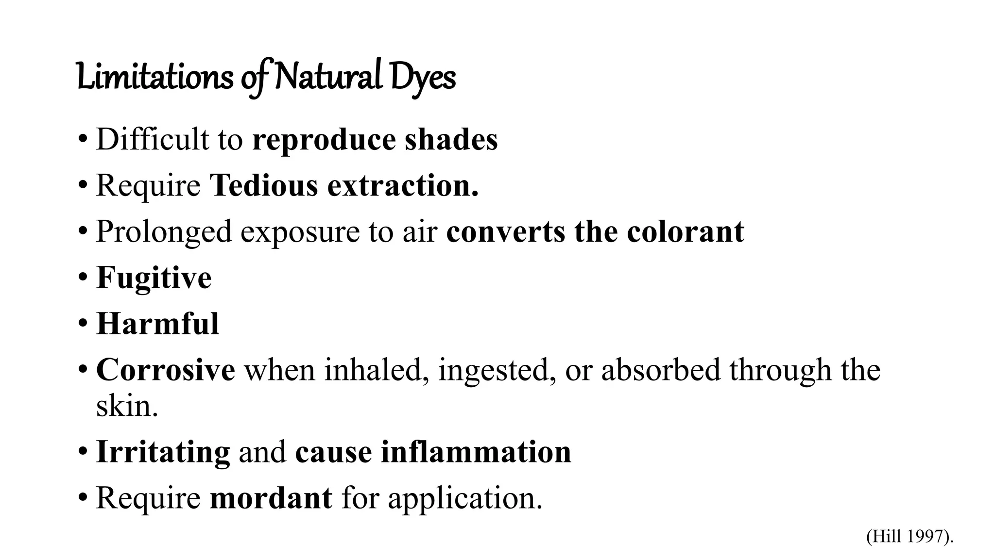 A Brief Report on Green Natural Dyes Based on Color Index | PPTX