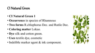 A Brief Report on Green Natural Dyes Based on Color Index | PPTX | Hair ...