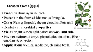 A Brief Report on Green Natural Dyes Based on Color Index | PPTX | Hair ...