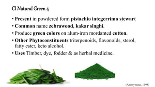 A Brief Report on Green Natural Dyes Based on Color Index | PPTX