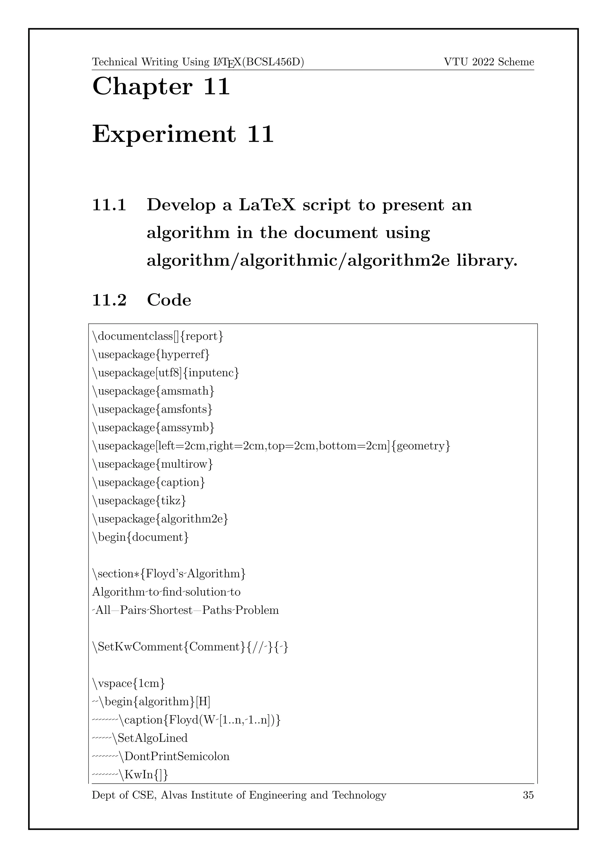 Technical Writing Using LaTeX Manual for 4th CSE VTU | PDF