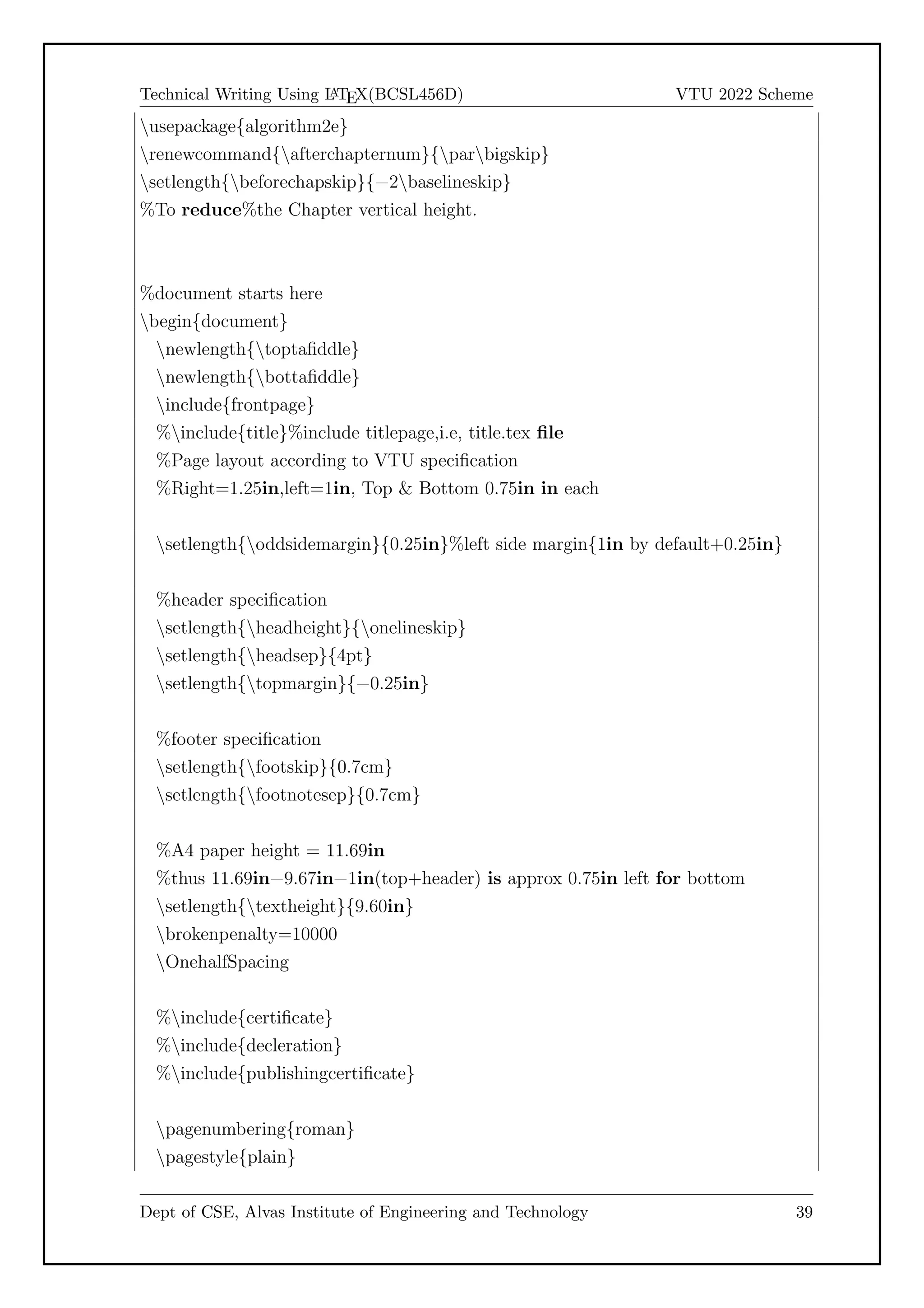 Technical Writing Using LaTeX Manual for 4th CSE VTU | PDF