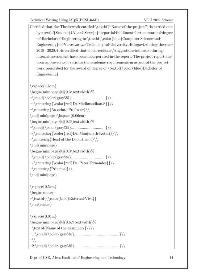 Technical Writing Using LaTeX Manual for 4th CSE VTU | PDF