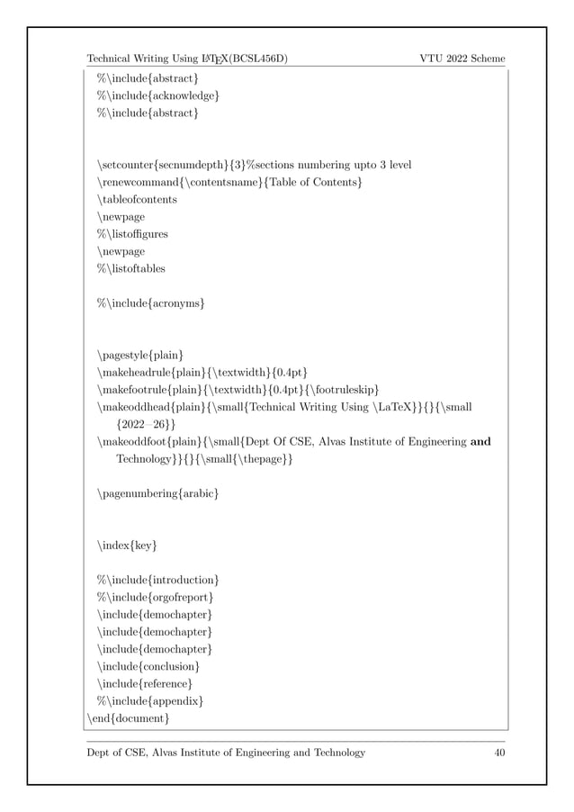 Technical Writing Using LaTeX Manual for 4th CSE VTU | PDF