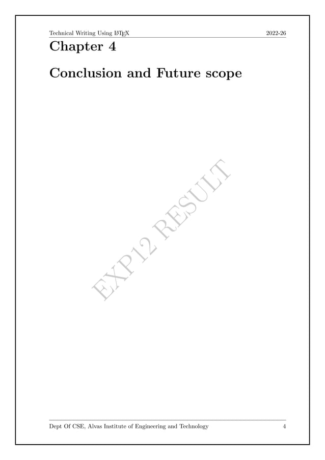 Technical Writing Using LaTeX Manual for 4th CSE VTU | PDF