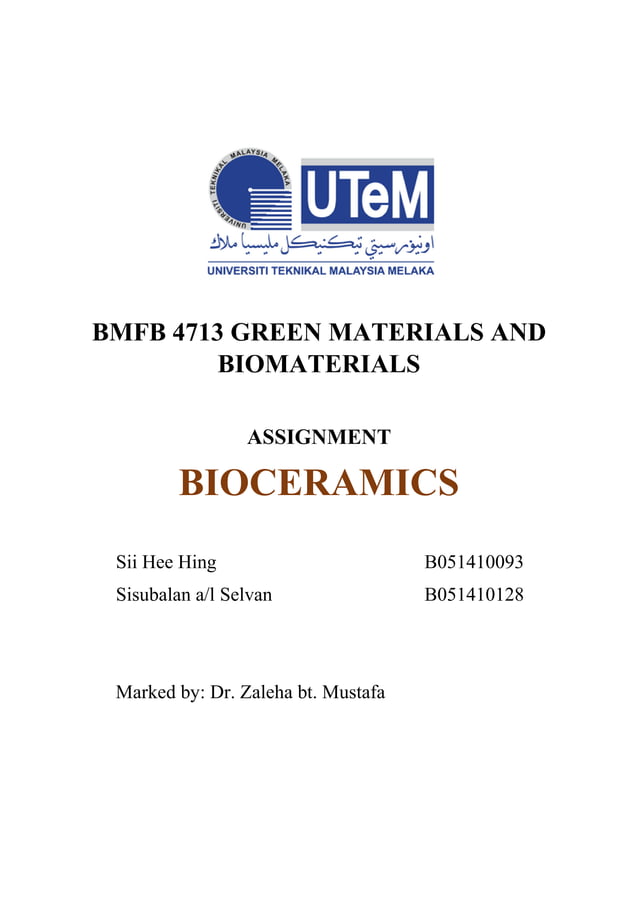BIOCERAMICS | PDF | Bone and Joint Conditions | Diseases and Conditions