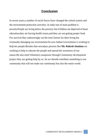 MGN-231 Communtiy Development Project Report | PDF