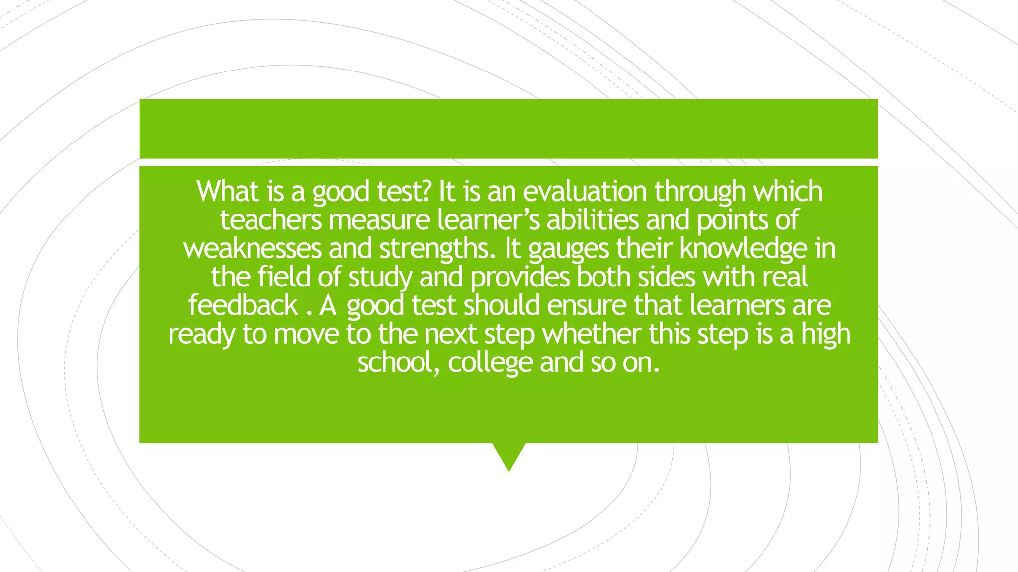 Report-Characteristics of good test.pptx | Standardized Testing ...