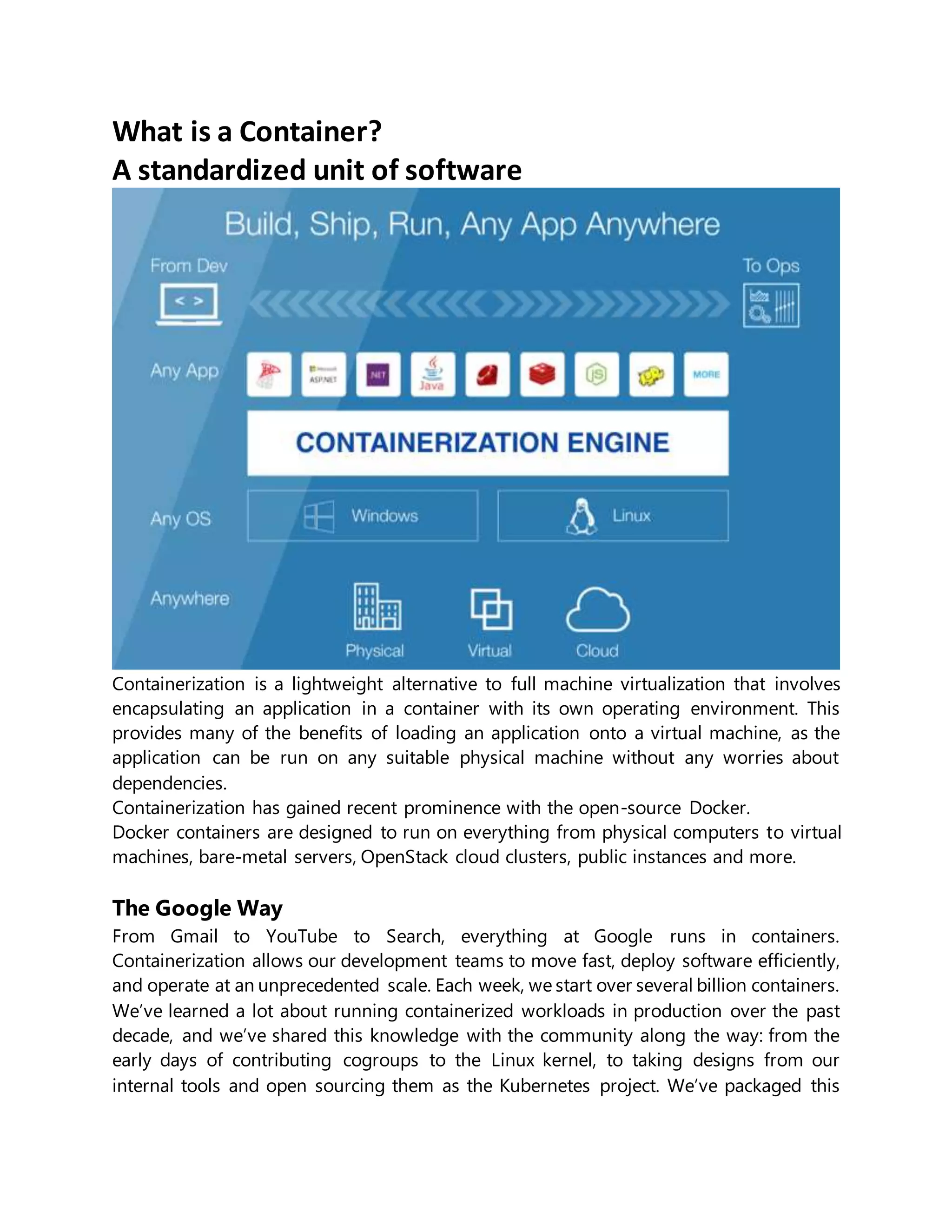 Containerization Report | DOCX