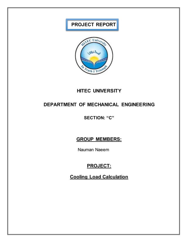 Report- Cooling Load Calculation | DOCX | Weather | Science