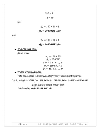 Report- Cooling Load Calculation | DOCX | Weather | Science