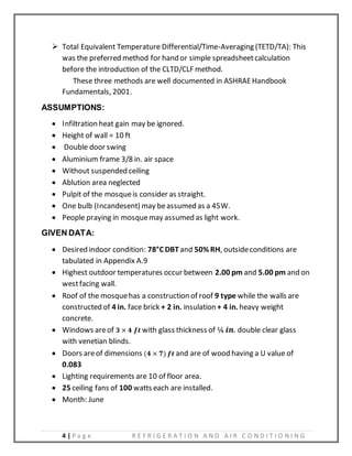 Report- Cooling Load Calculation | DOCX | Weather | Science