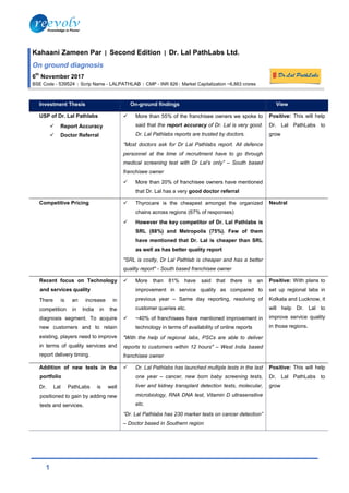 Dr. Lal Pathlabs - Nov 6 | PDF | Healthcare Industry | Industries