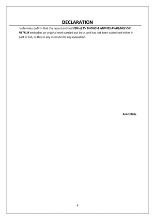 Report: EDA of TV shows & movies available on Netflix | PDF