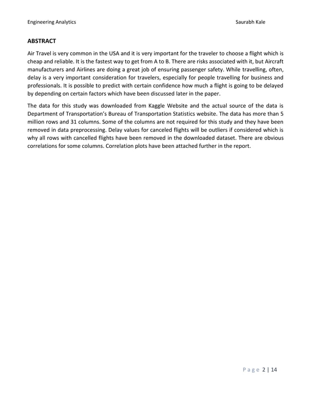 Random Forest Ensemble learning algorithm for Engineering Analytics Project | PDF