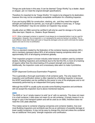 ISBU & Shipping Container Construction Approval Data | PDF