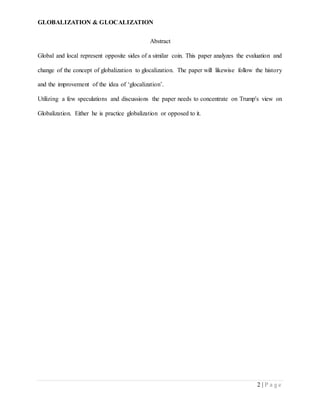 Globalization and Glocalization | DOCX
