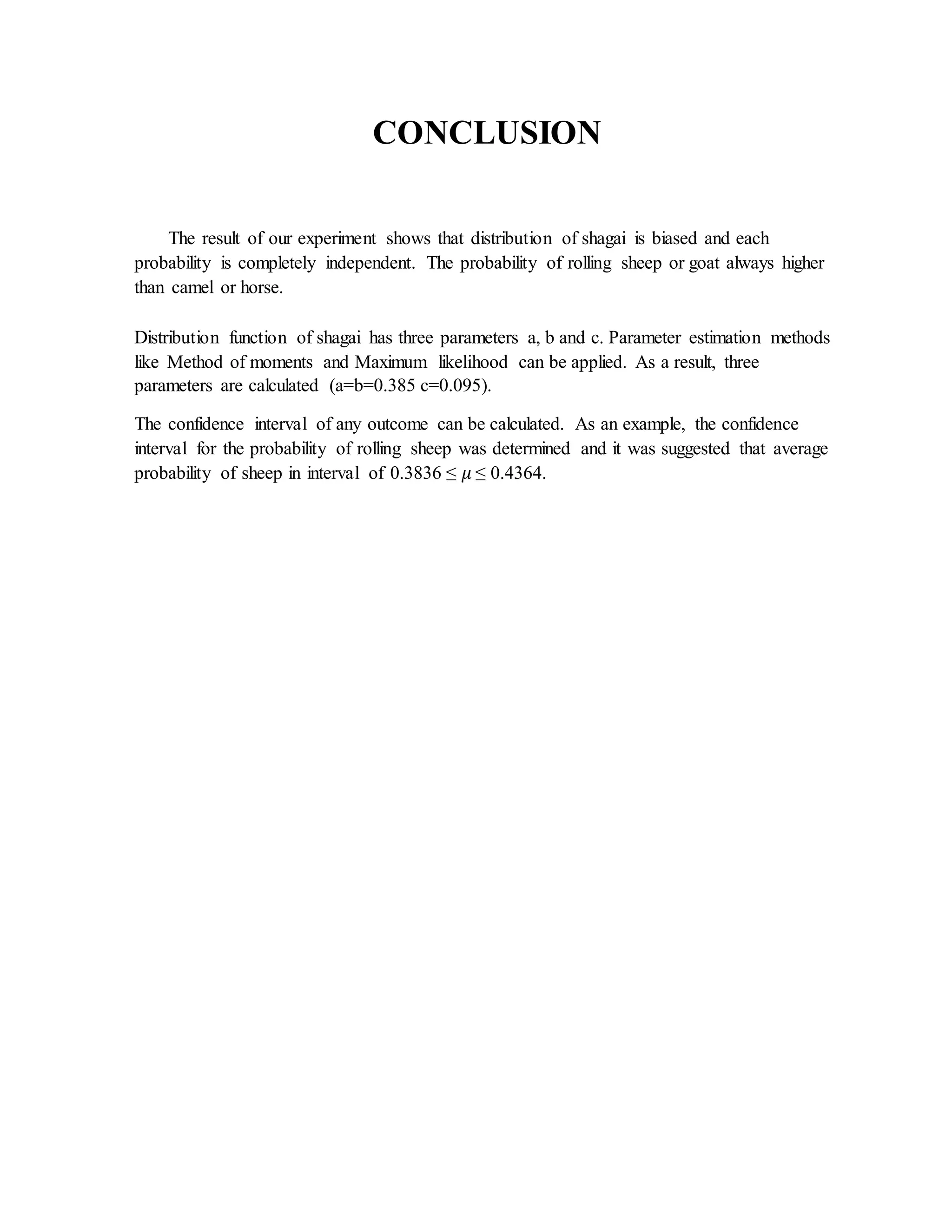 The Distribution of Shagai /Report/ - Шагайны тархалт | DOCX