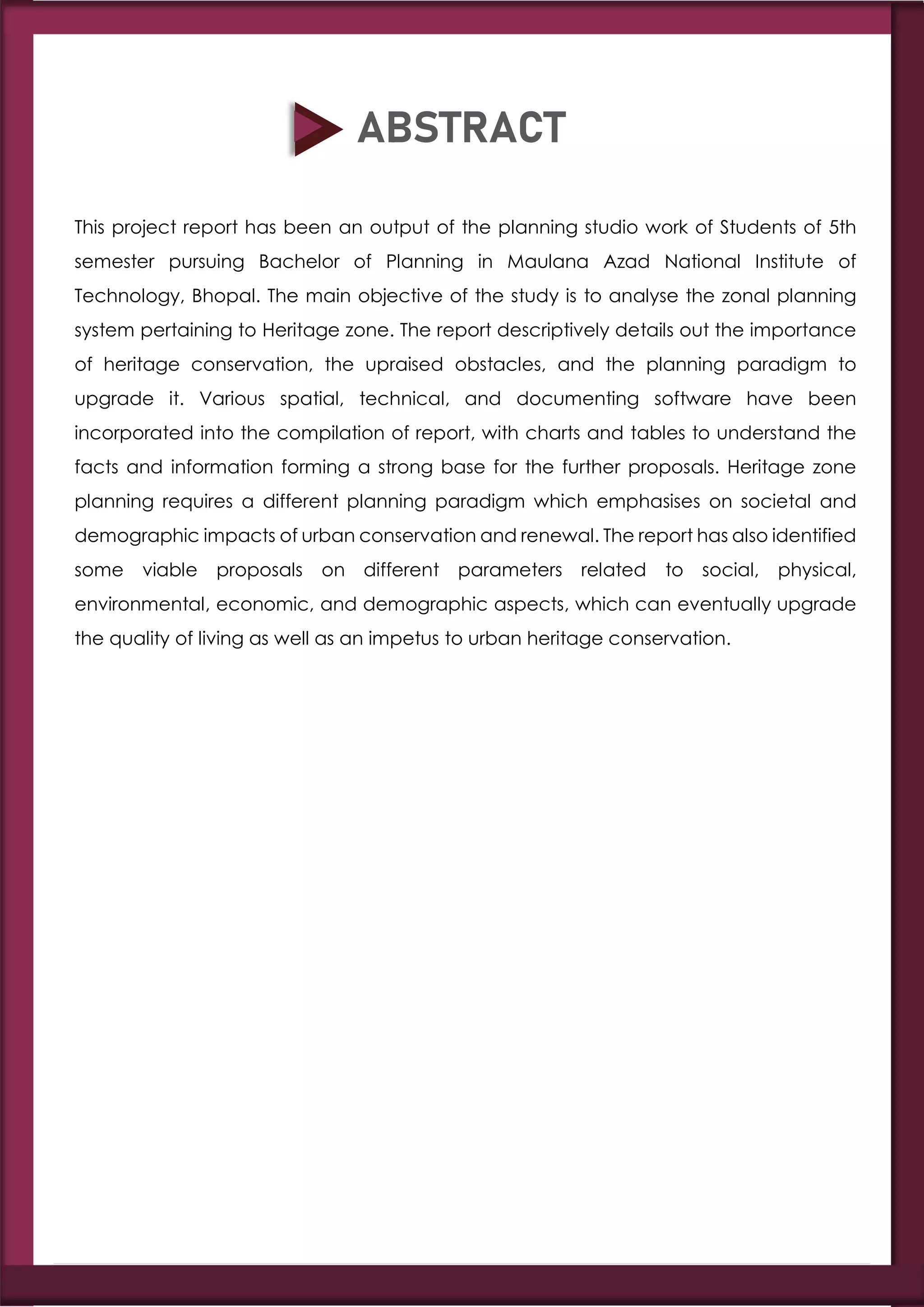 ZONAL DEVELOPMENT PLAN OF HERITAGE ZONE BHOPAL | PDF