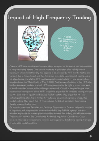 Report on HIGH FREQUENCY TRADING | PDF | Stocks and Bonds | Personal Investing
