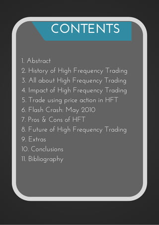 Report on HIGH FREQUENCY TRADING | PDF | Stocks and Bonds | Personal Investing