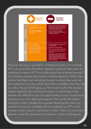 Report on HIGH FREQUENCY TRADING | PDF | Stocks and Bonds | Personal Investing