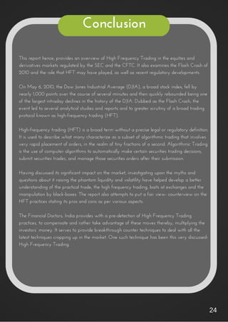 Report on HIGH FREQUENCY TRADING | PDF | Stocks and Bonds | Personal Investing