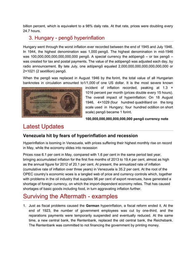 Macroeconomics Report on Hyperinflation | PDF
