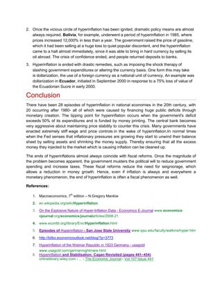 Macroeconomics Report on Hyperinflation | PDF