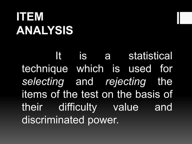 ITEM ANALYSIS | PPTX | Debated Sensitive Social Issues | Sensitive Topics