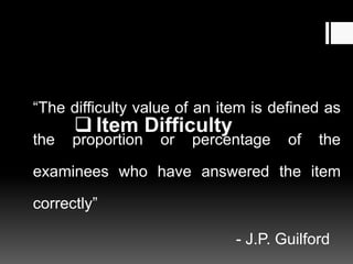 ITEM ANALYSIS | PPTX