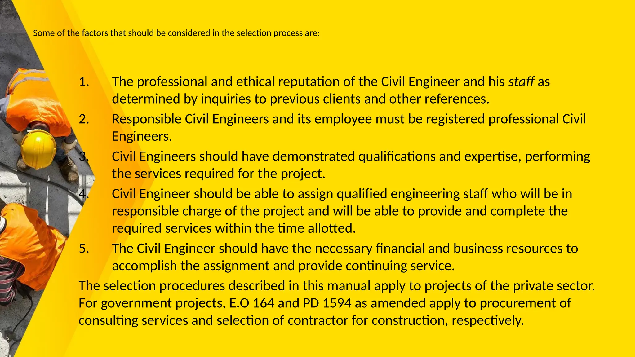 Selection of civil engineer in the Philippines | PPTX