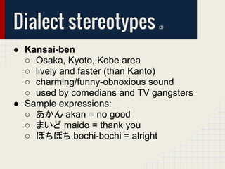 Report japanese dialects | PPT