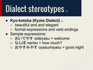 Report japanese dialects | PPT