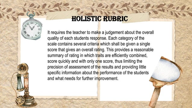 Analytic and Holistic rubric for Assessment | PPTX