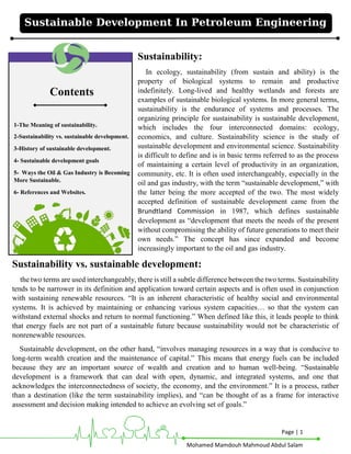 Sustainable Development in petroleum Engineering | PDF