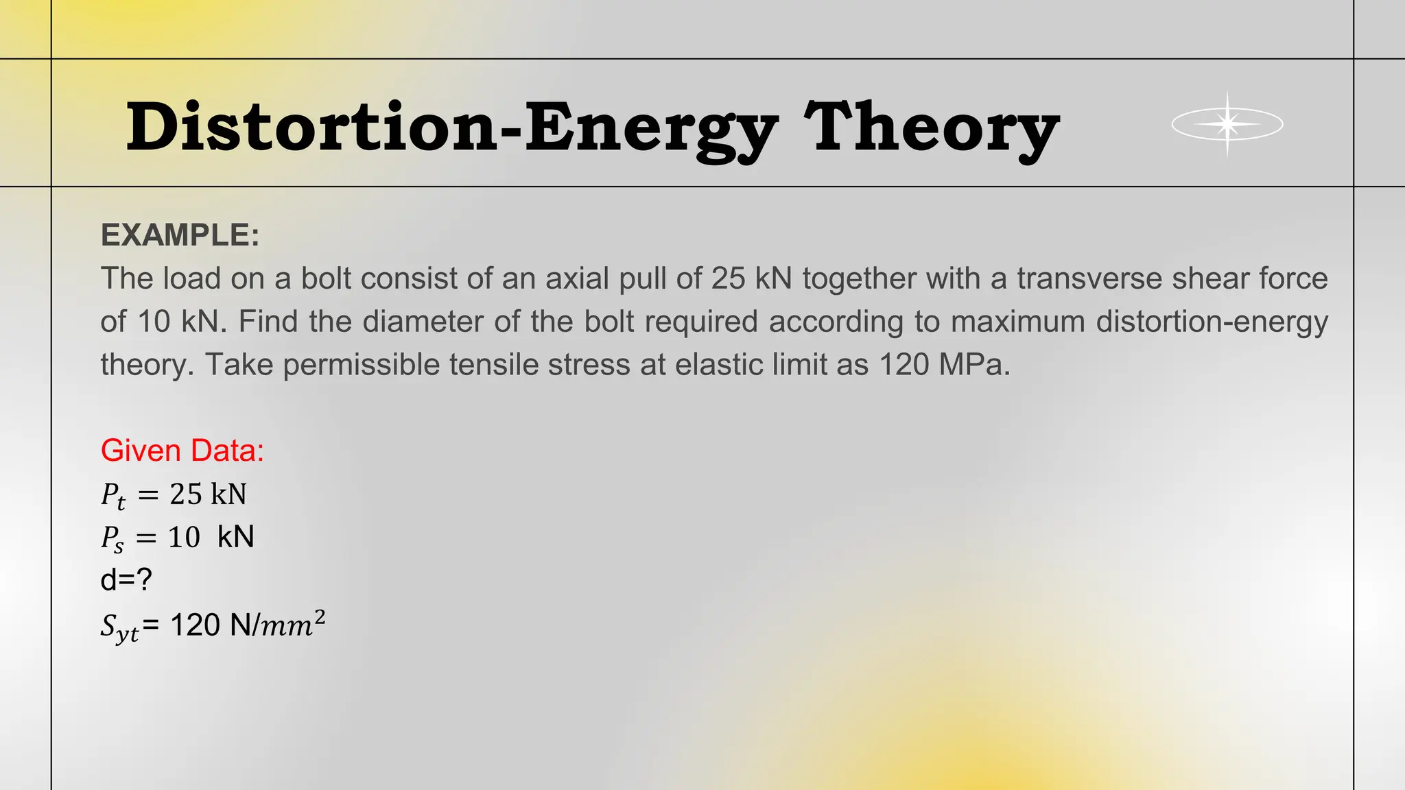 Machine Design Distortion Energy Theory for ductile materials | PPTX