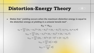 Machine Design Distortion Energy Theory for ductile materials | PPTX
