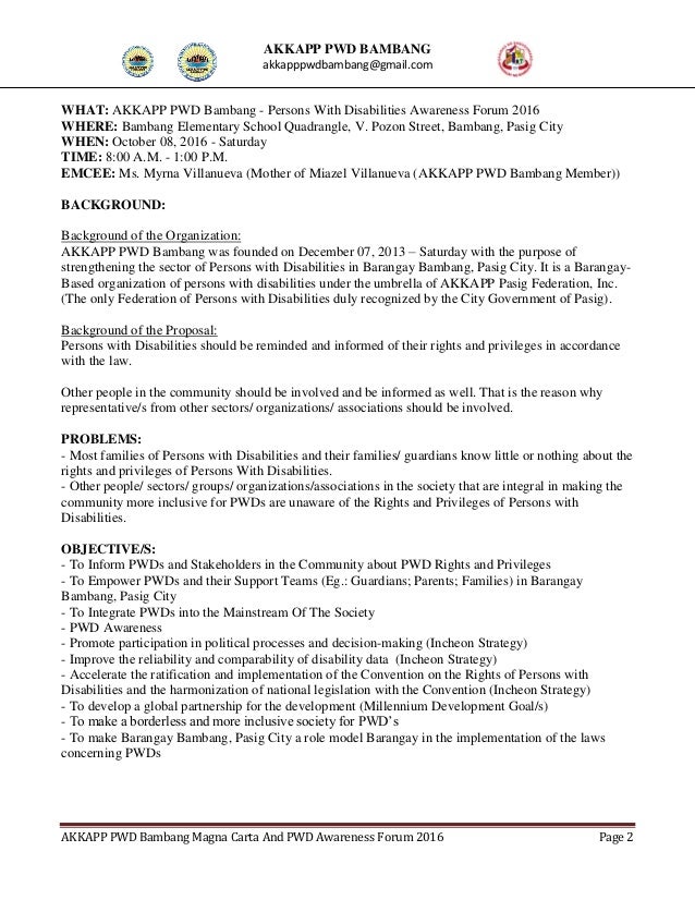 AKKAPP PWD Bambang - Persons With Disabilities Awareness Forum 2016 ...