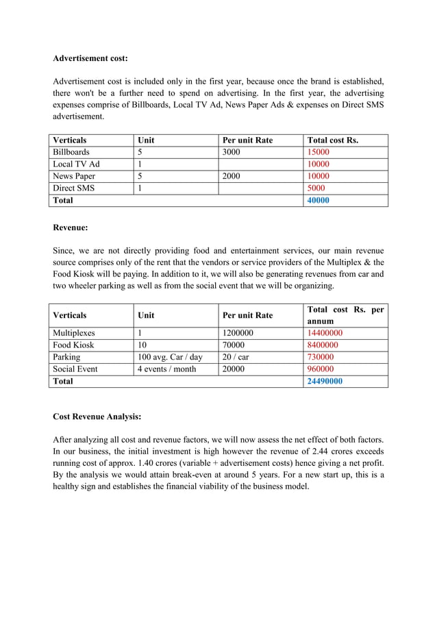 Marketing Plan - Multiplex | DOCX | Business | Business and Finance