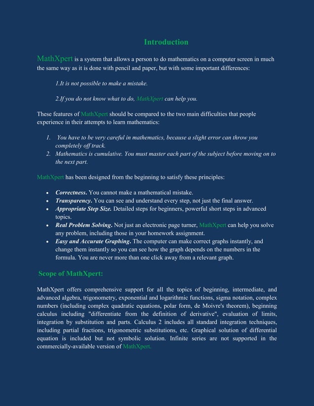 Report math xpert | PDF