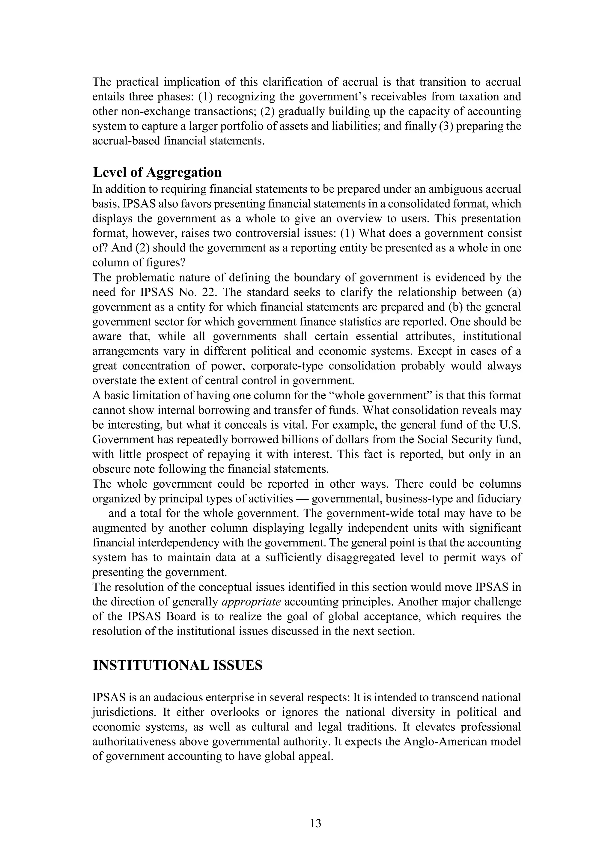 Report on-international public-sector accounting standards (ipsas) | PDF